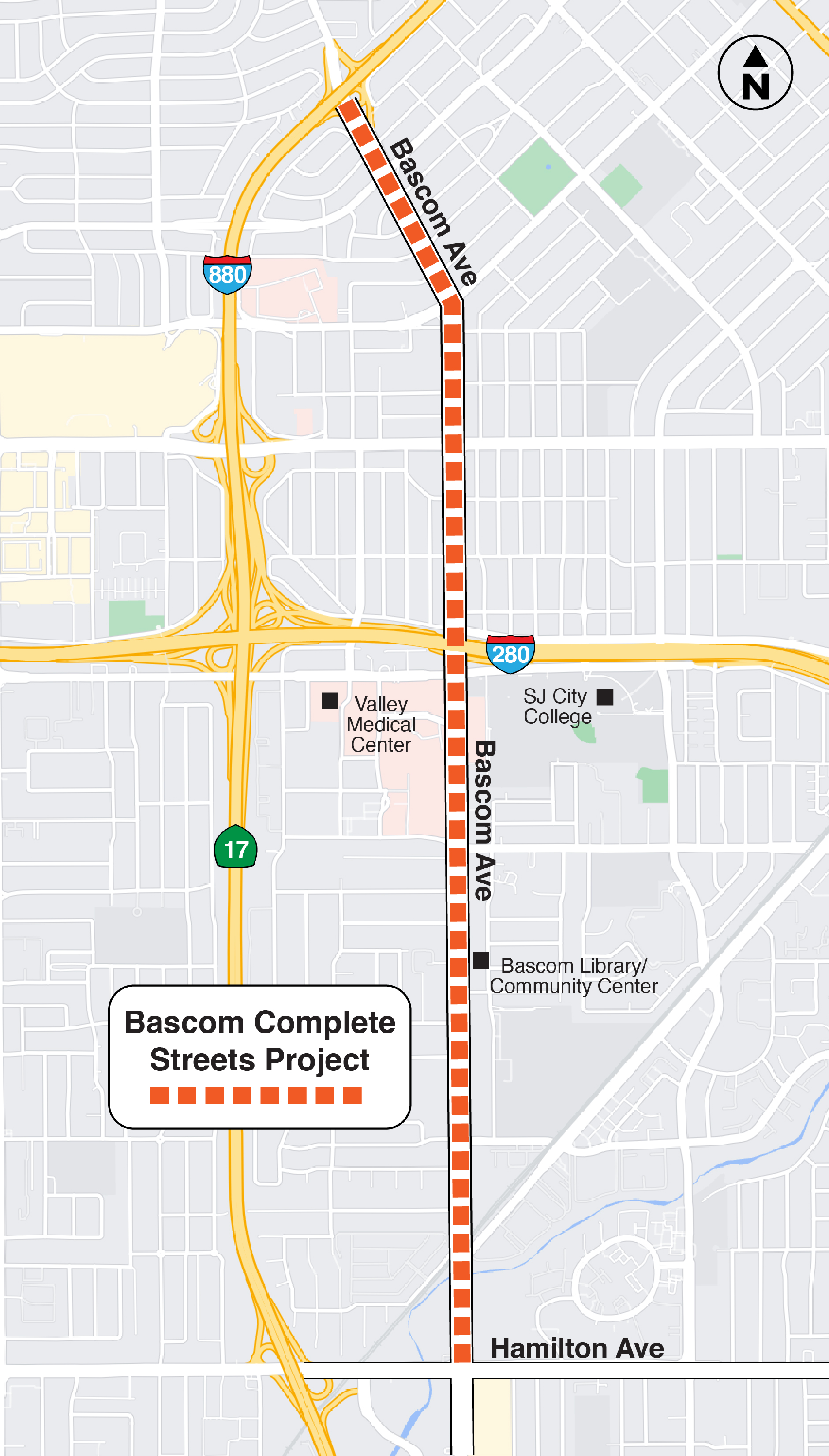 Bascom Complete Streets: I-880 to Hamilton Avenue Project | VTA